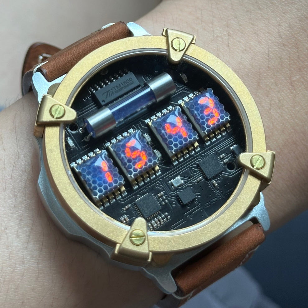 Cyberpunk Nixie Watch Ⅱ - Golden - MXGZS