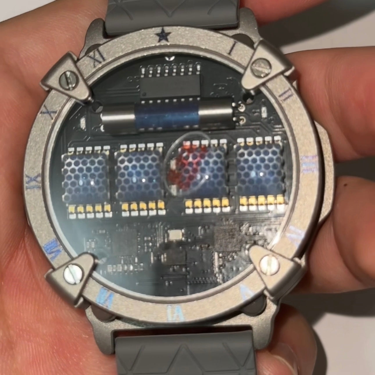 Nixie Tube Watch Ⅱ - Titanium -Handmade- Metro watch - MXGZS - Cyberpunk