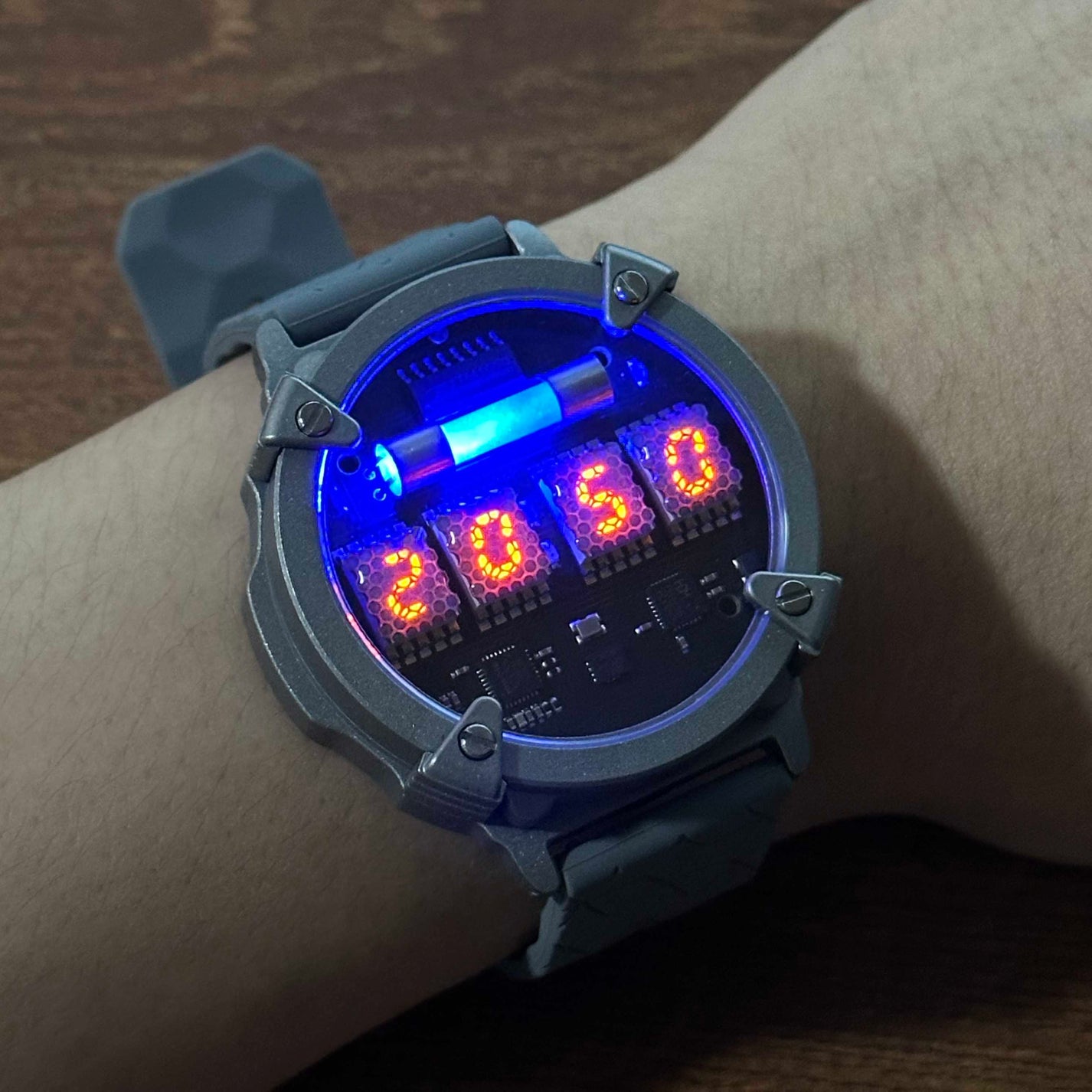 Nixie Tube Watch Ⅱ - Titanium -Handmade- Metro watch - MXGZS - Cyberpunk